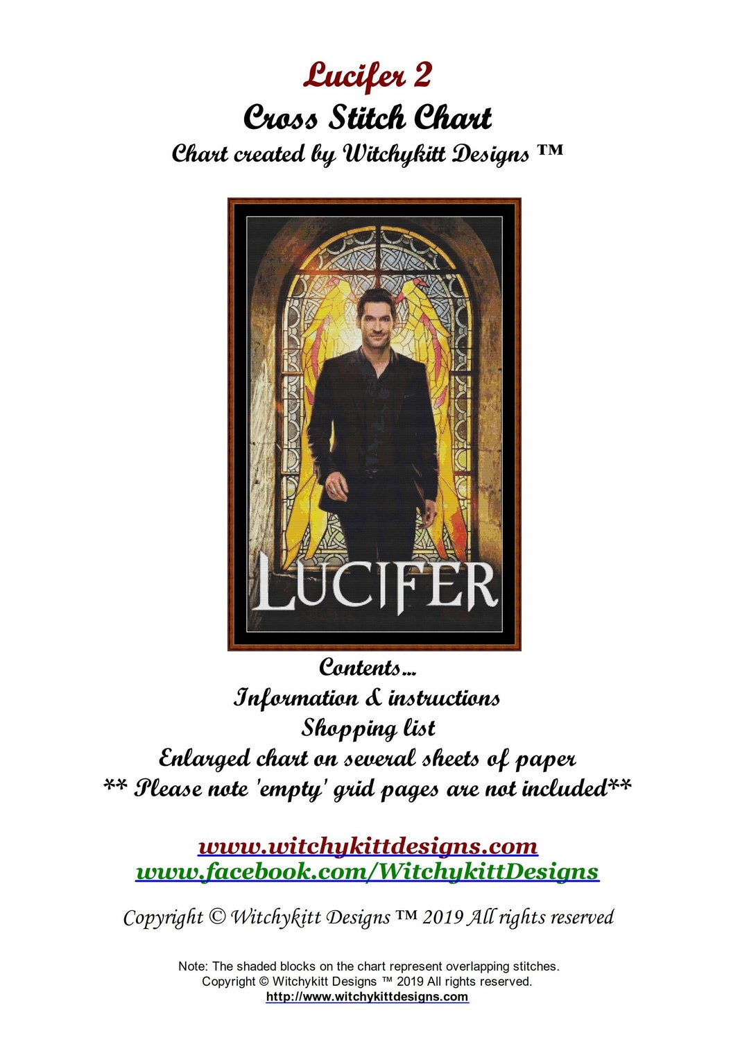 Lucifer 2 Cross Stitch Pattern Featuring the Fallen Angel, Crime ...