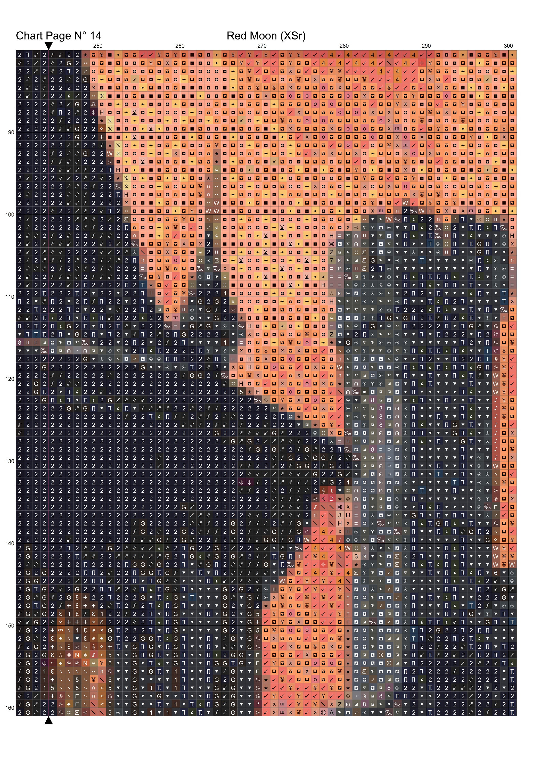 Red Moon Cross Stitch Pattern - Etsy
