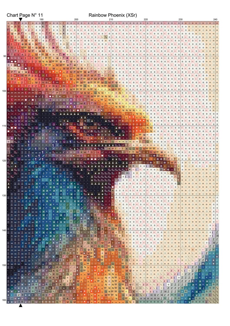 Rainbow Phoenix Cross Stitch Pattern - Etsy