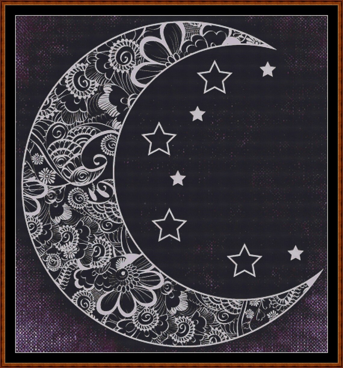 PATTERNED MOON Cross Stitch Pattern - Etsy