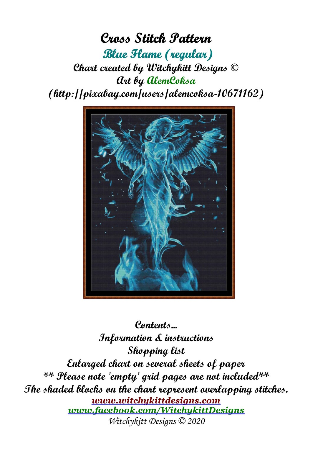 Blue Flame ~~ Cross Stitch Pattern - Etsy