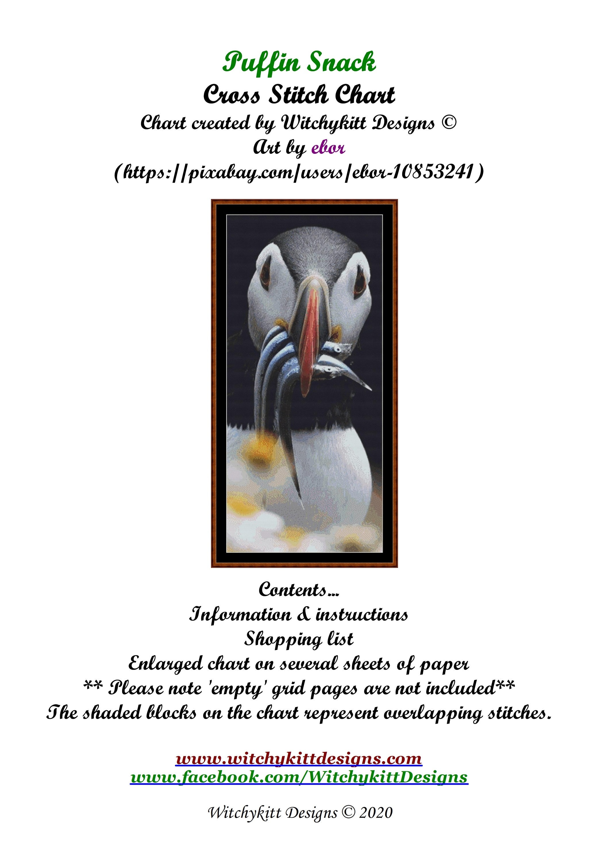 Puffin Snack ~~ Cross Stitch Pattern - Etsy