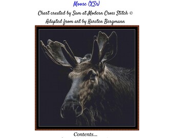 Darling & Whimsy Designs QUIRKY MOOSE Cross Stitch Pattern Winter Cross Stitch - Etsy