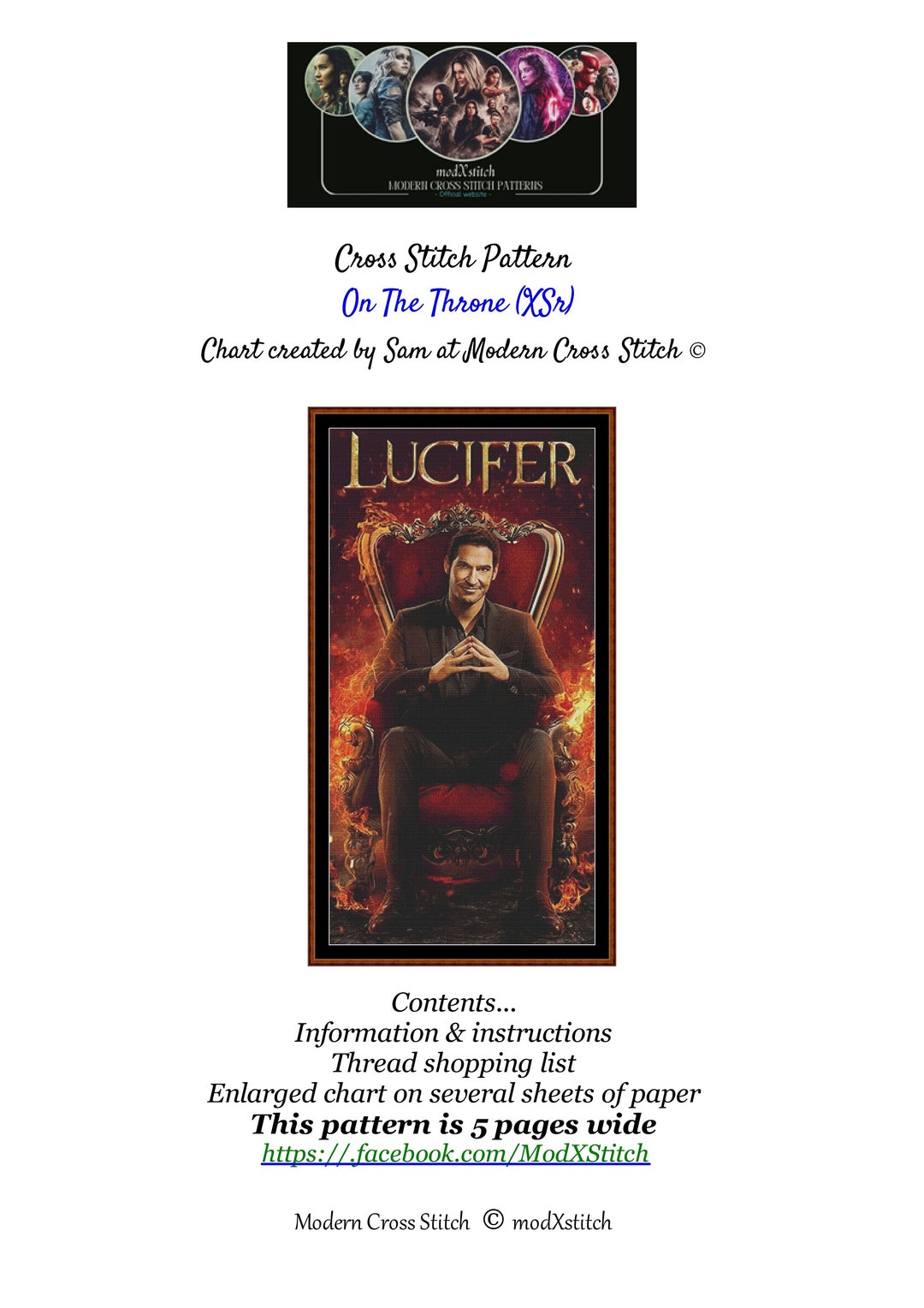 On the Throne Cross Stitch Pattern - Check Out This Handsome Devil! It ...