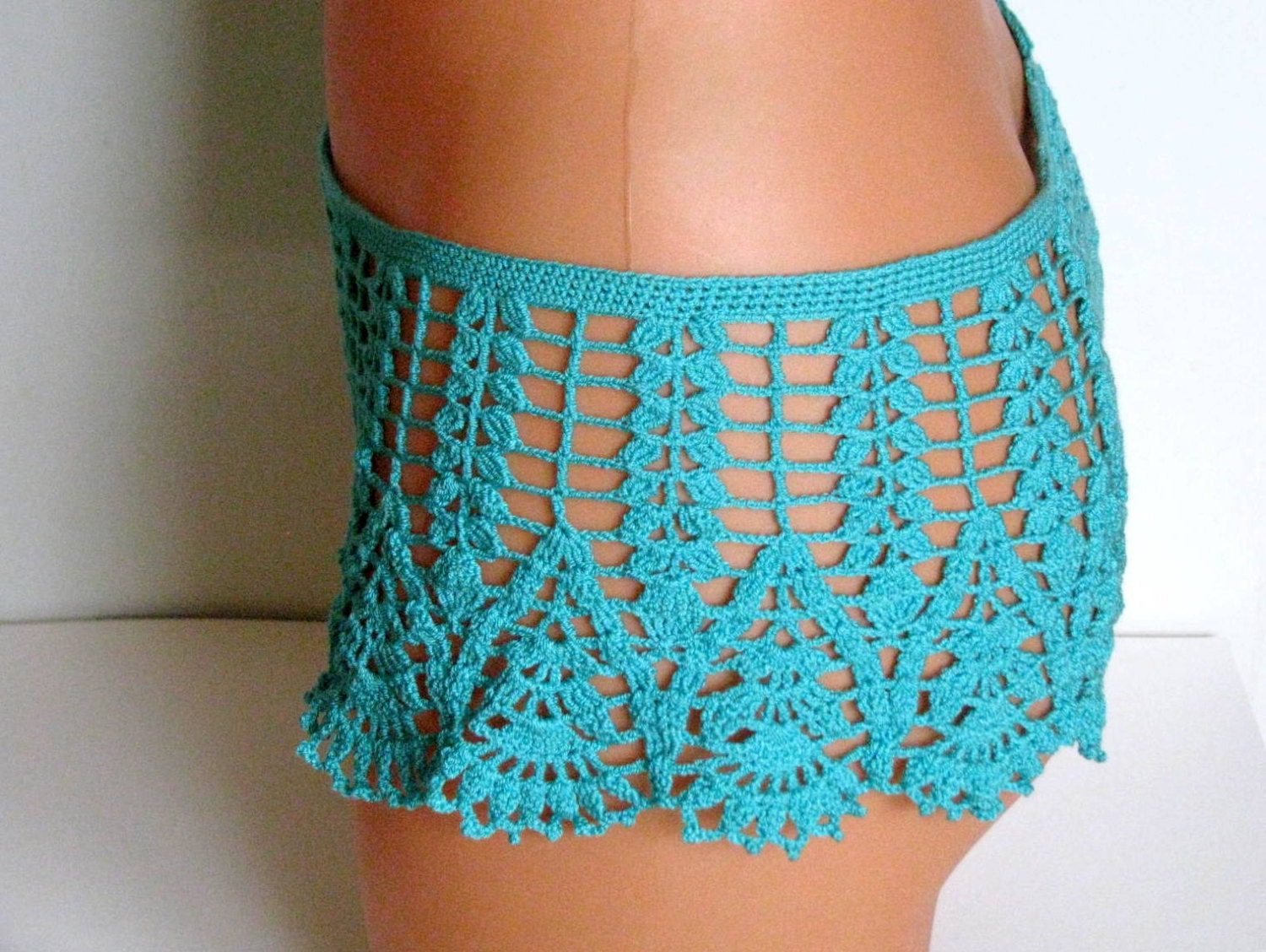 Original Crochet Beach Short, Women Swimwear Shorts, LACE Crochet ...