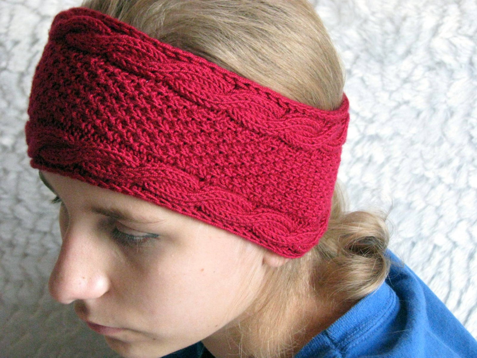 Girly Romantic Hat-hand Knit Headband - Knit Hair Band - Ear Warmer ...