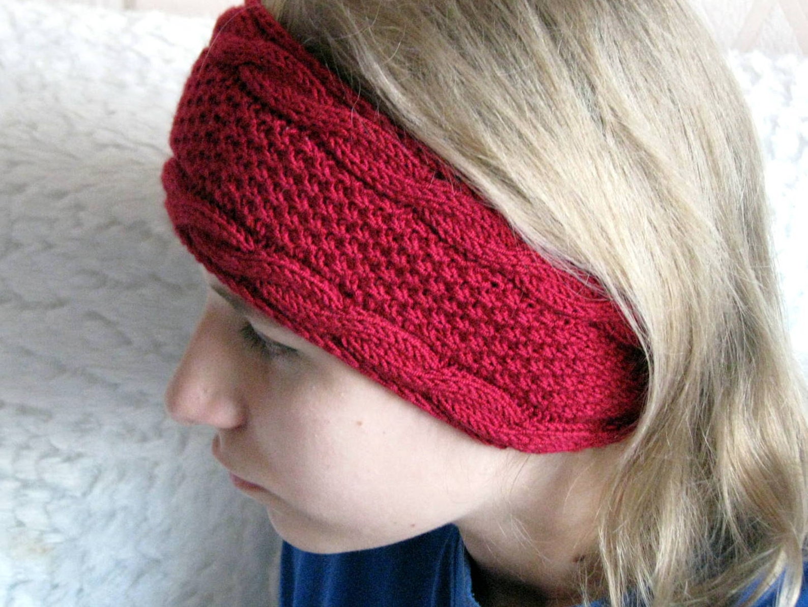 Girly Romantic Hat-hand Knit Headband - Knit Hair Band - Ear Warmer ...
