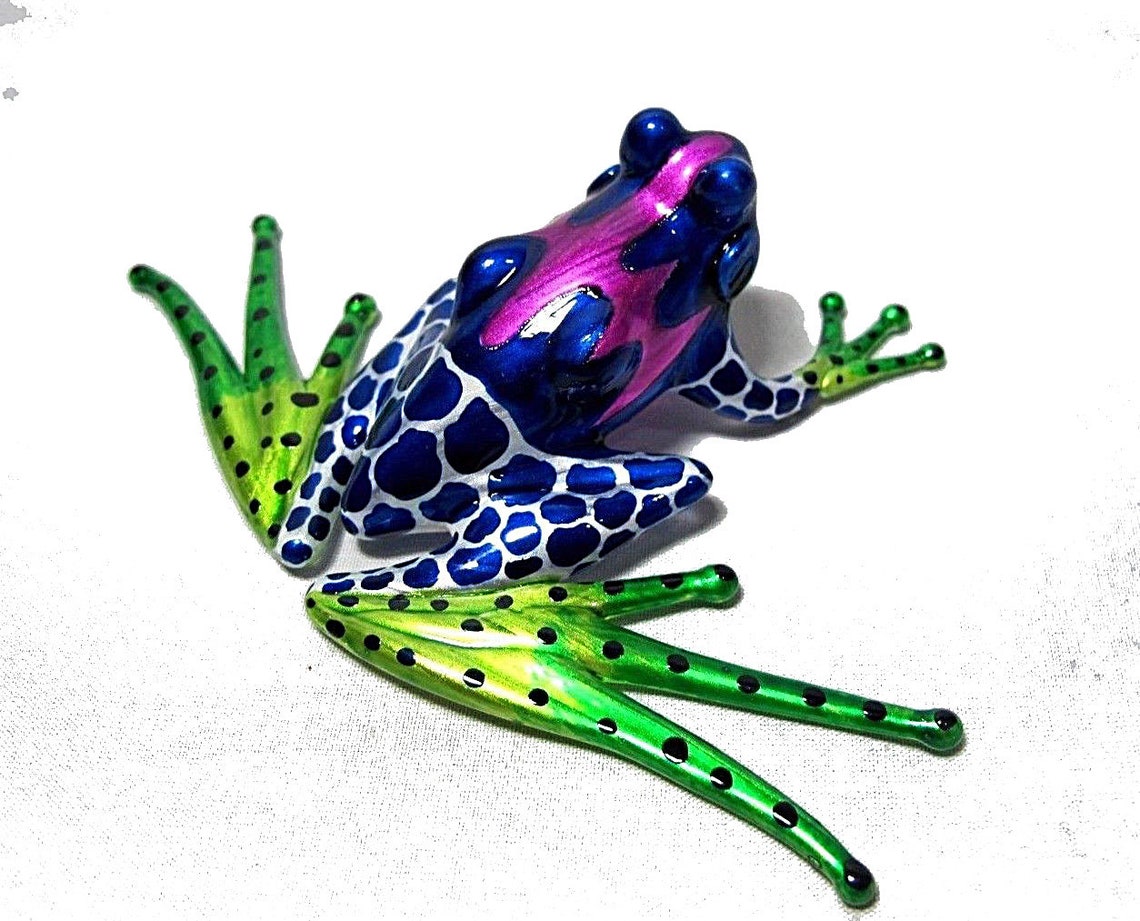 MINI FROG Handcrafted Hand Blown Glass Art Fused Glass Art Artisan ...