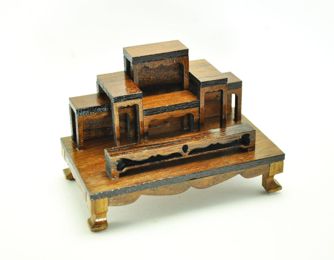 3" Tall Mini Altar Table SET of 7 Mini Altar Teak Wood Tables Worship ...