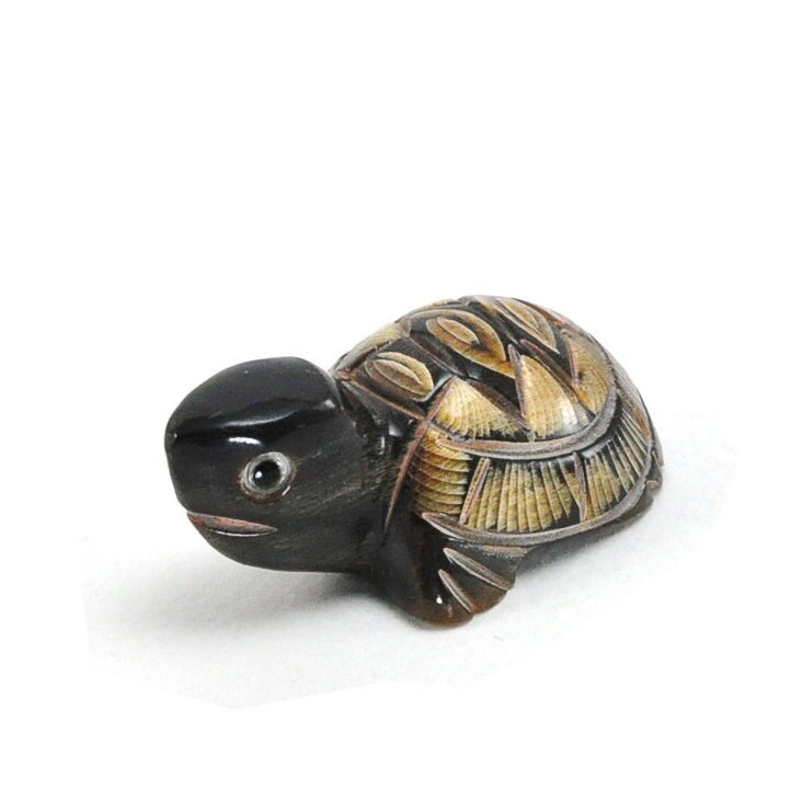 Vintage Cute Family Turtle Figurine Statue Hand Carved Sculpture From ...