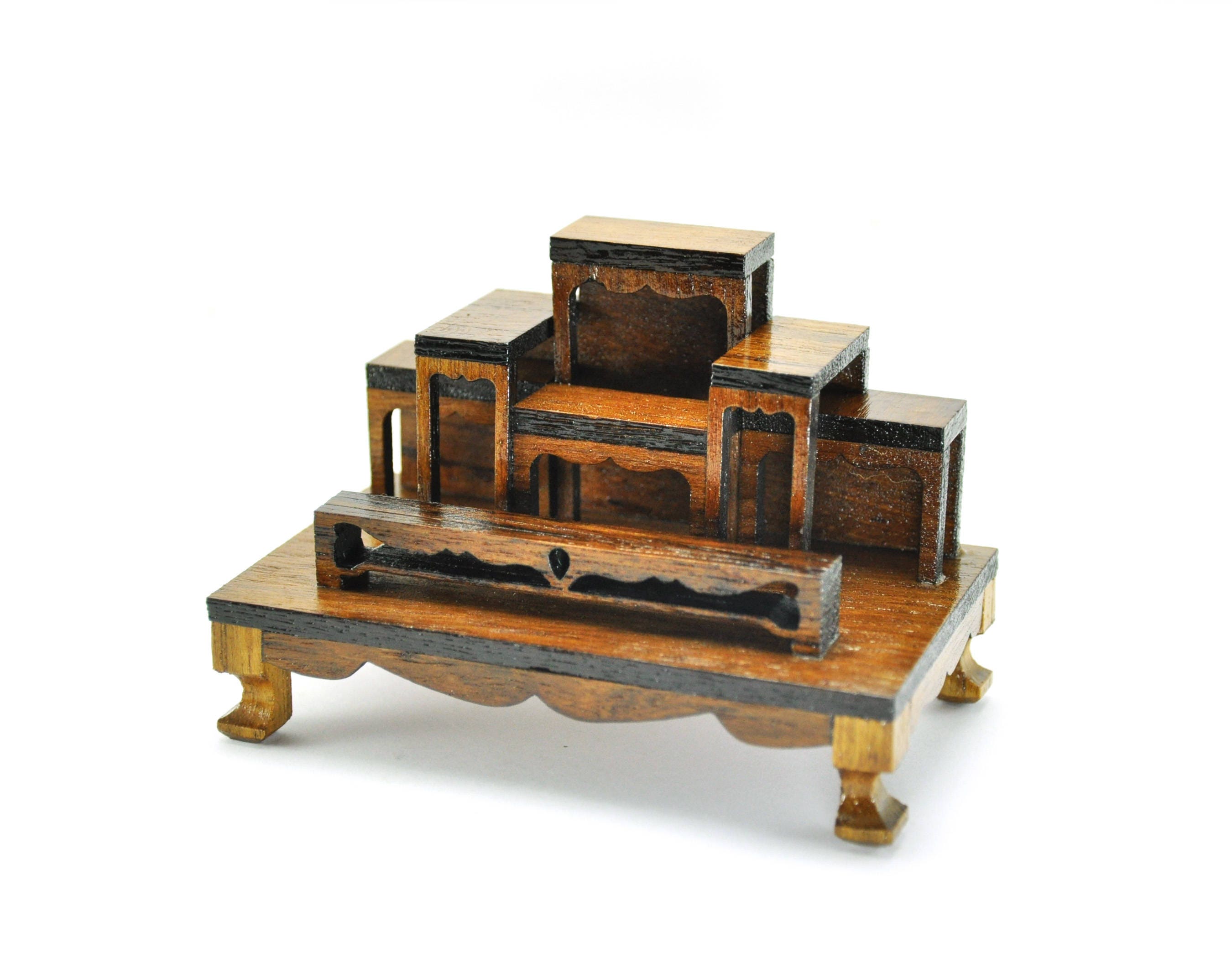 3 Tall Mini Altar Table SET of 7 Mini Altar Teak Wood Tables Worship ...