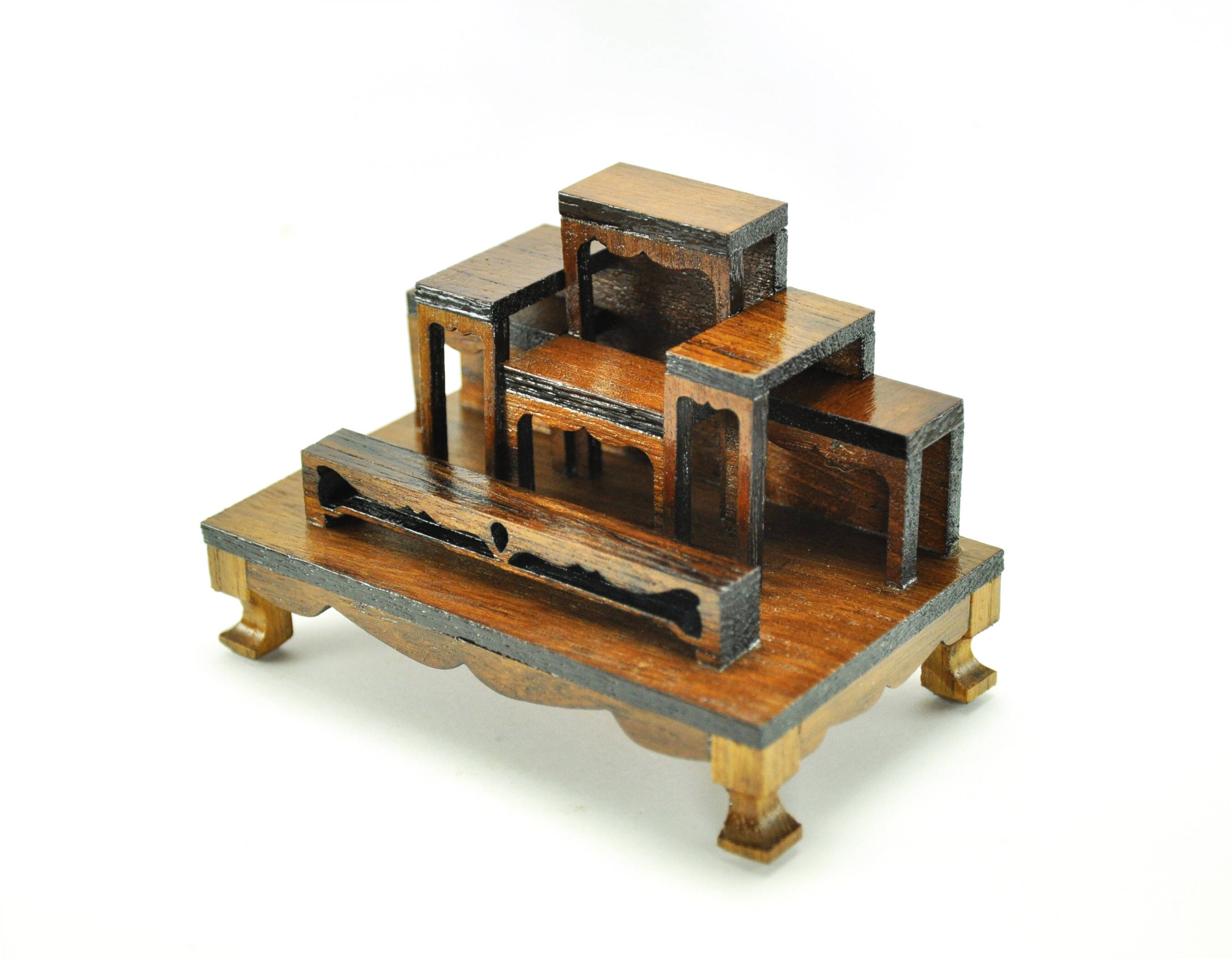 3" Tall Mini Altar Table SET of 7 Mini Altar Teak Wood Tables Worship ...