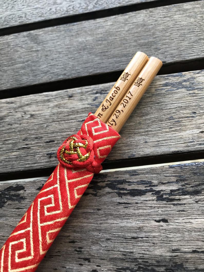 Personalized Engraved Eco Friendly Natural Bamboo Chopsticks With Asian ...
