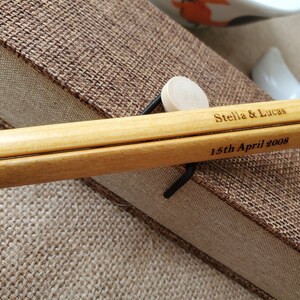 Personalized Engraved Wooden Heart Shaped Chopsticks With Gift Box ...