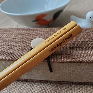 Personalized Engraved Wooden Heart Shaped Chopsticks With Gift Box ...