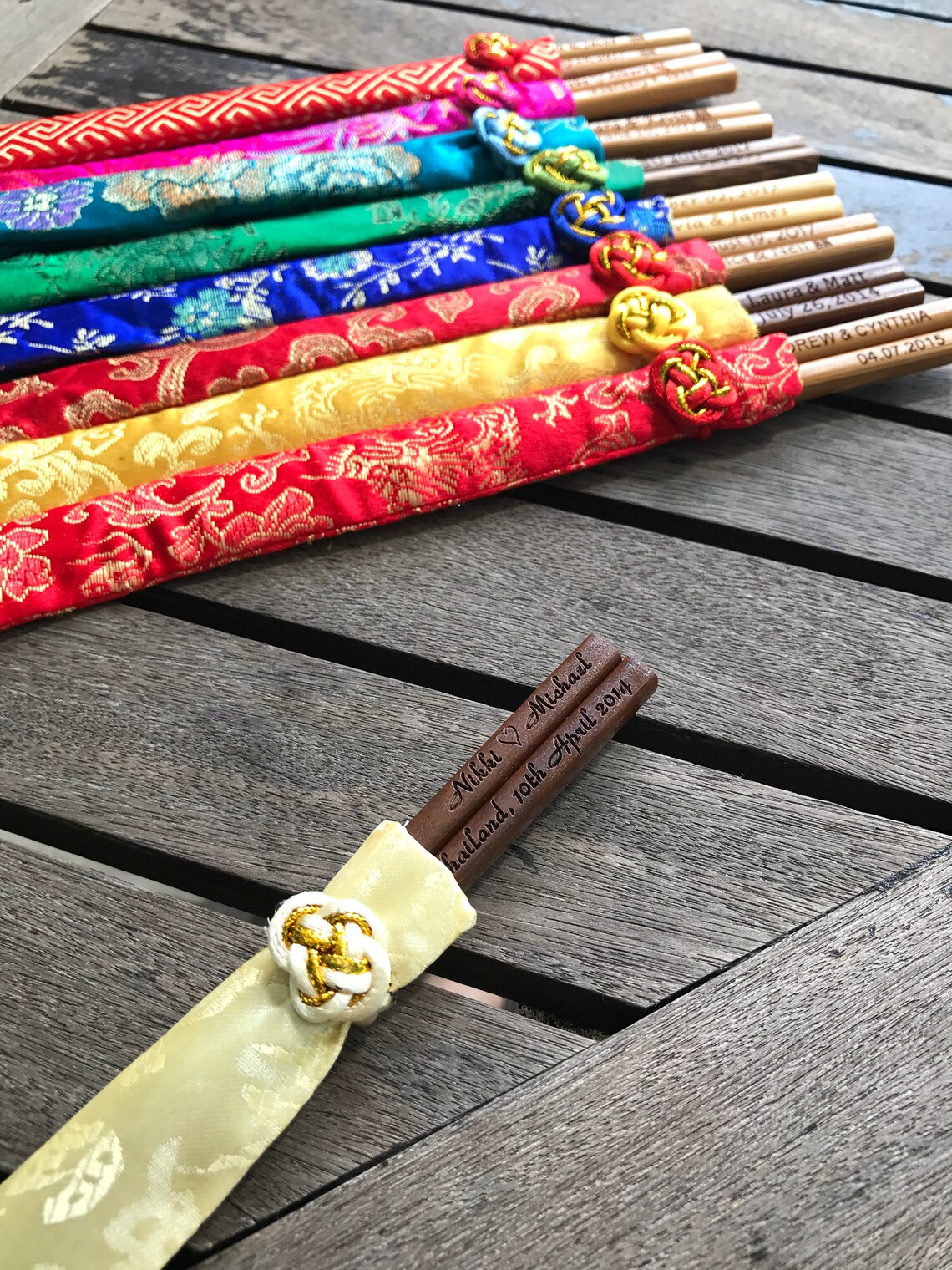 Personalized Engraved Wooden Chopsticks dark Brown With - Etsy