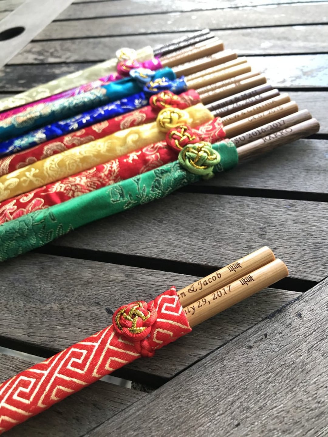 Wedding Chopsticks Favor - Personalized Engraved Eco Friendly Natural ...