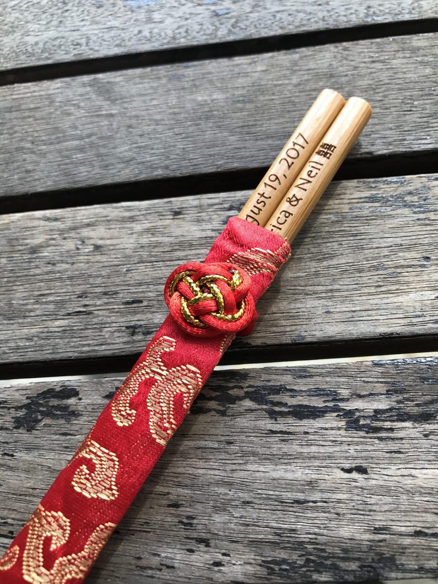 Personalized Engraved Eco Friendly Natural Bamboo Chopsticks With Asian ...