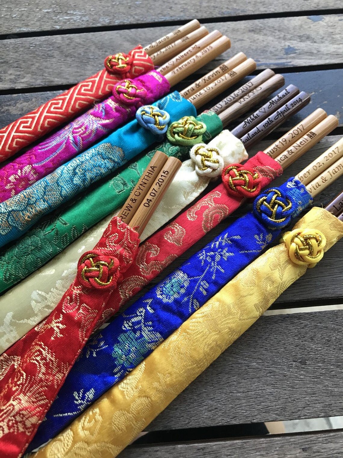 Wedding Chopsticks Favor - Personalized Engraved Eco Friendly Natural ...