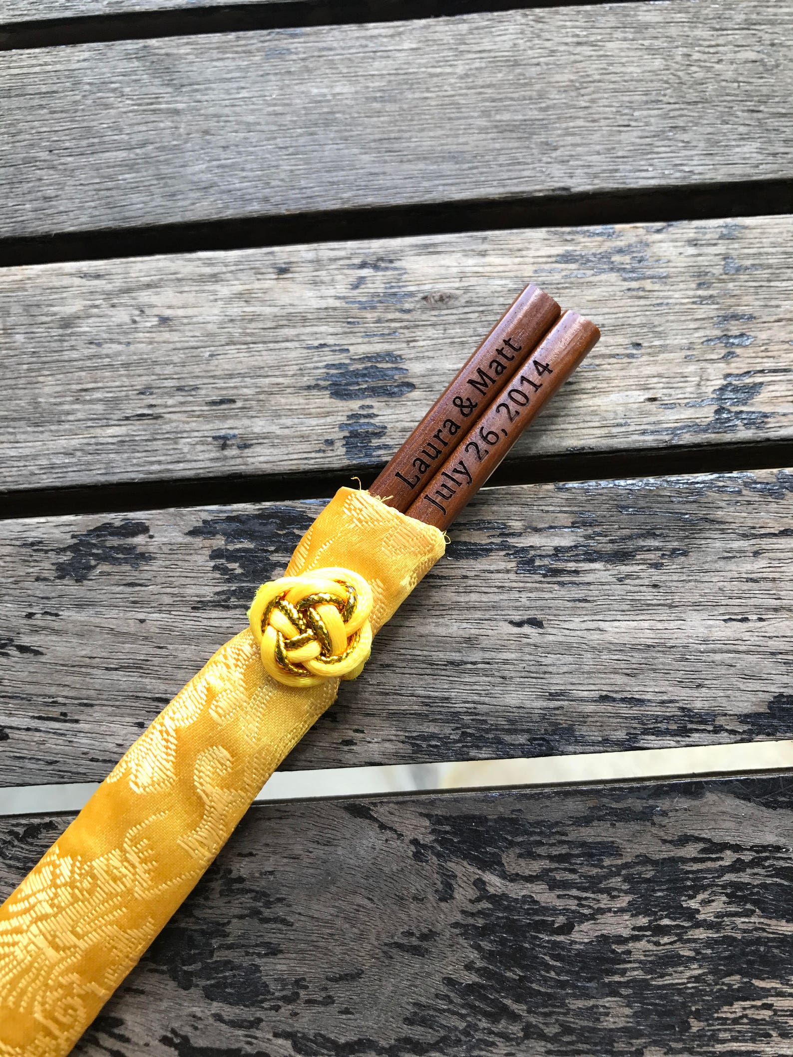Personalized Engraved Wooden Chopsticks (dark Brown) With Asian Silk ...