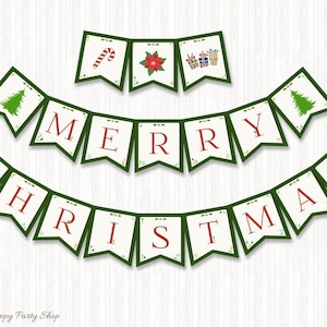 Christmas Banner, PRINTABLE, Merry Christmas Banner, Holiday Flag ...