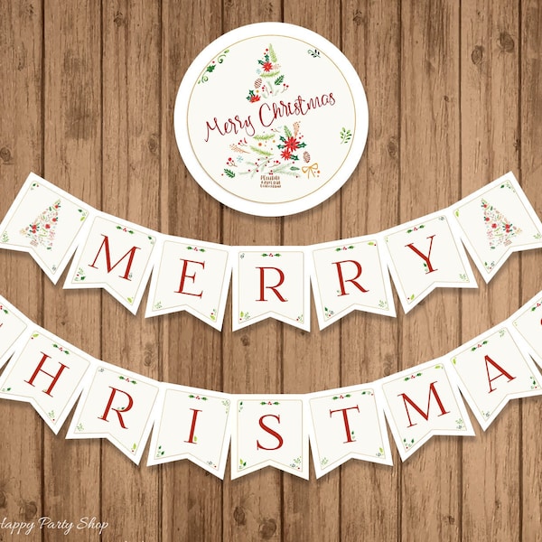 Merry Christmas Banner - Etsy