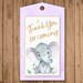 Purple Elephant Favor Tags, PRINTABLE, Cute Elephant Tags, Baby Shower ...