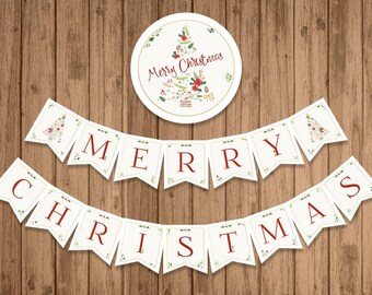 Christmas Banner, PRINTABLE, DIY, Believe Banner, Merry Christmas ...