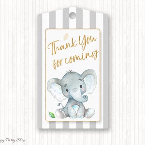 Elephant Favor Tags, PRINTABLE, Cute Elephant Tags, Baby Shower Favor ...
