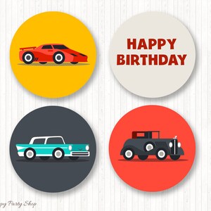 Cars Circles - 2" Cars Toppers, PRINTABLE, Centerpieces, Cars Birthday ...