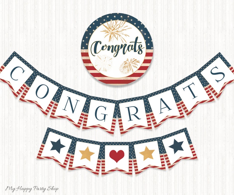 Congratulations Banner Printable US Army Congrats Banner - Etsy