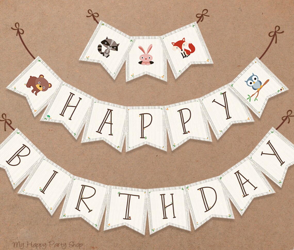 Gift Table Banner, PRINTABLE, Woodland, Birthday Banner, Baby Shower ...
