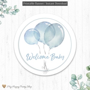 It's a Boy Banner, PRINTABLE, Blue Baby Shower Banner, Baby Boy ...
