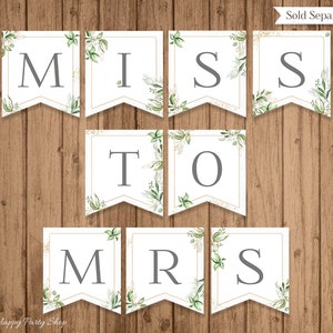 Bridal Shower Banner PRINTABLE Greenery Bride to Be Banner - Etsy