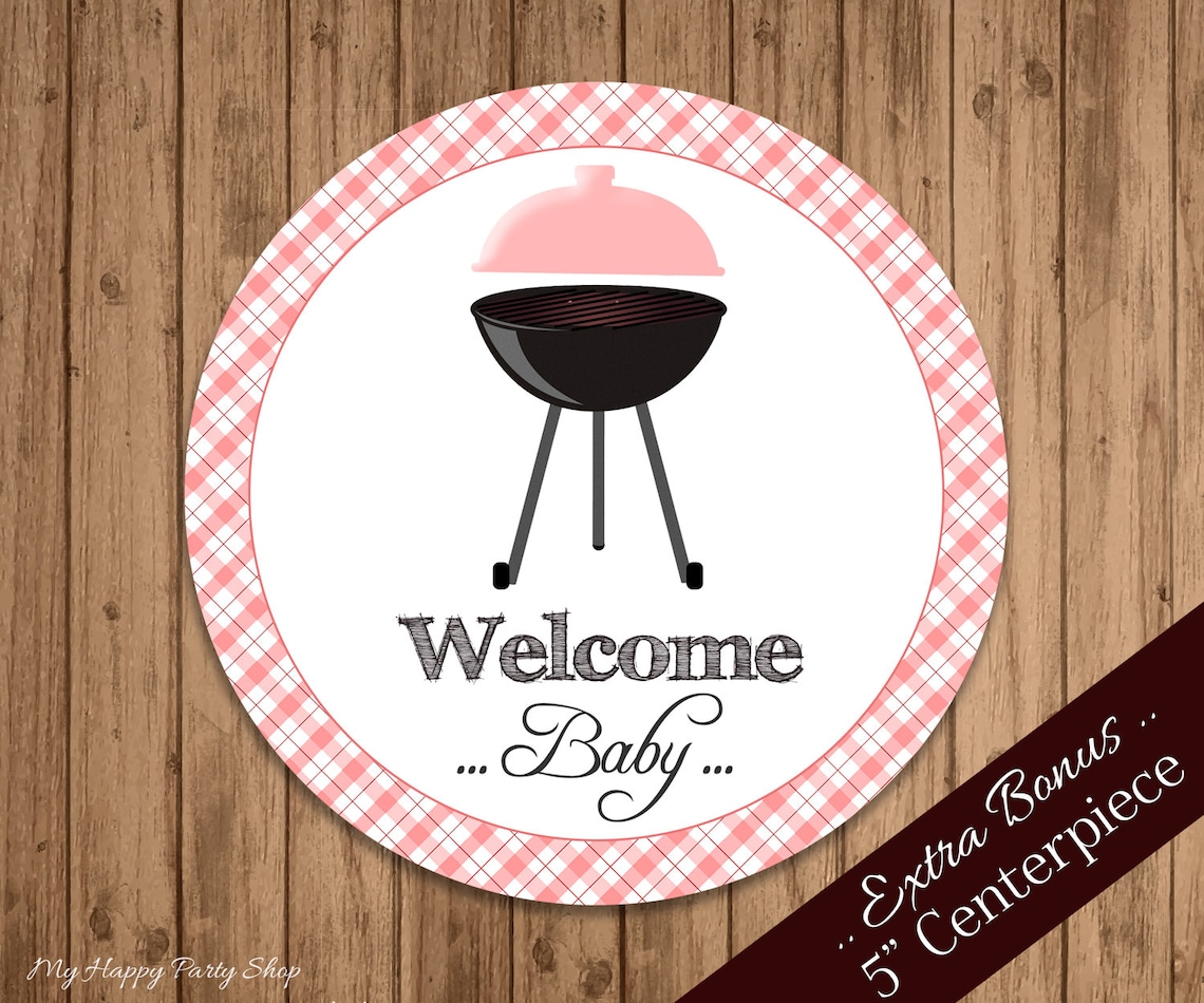 Pink BBQ Its a Girl Banner - Printable, Pink Baby Q, Baby Girl. Baby-q ...