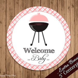 Pink Baby-q Banner - Printable, Barbecue Shower, Pink Baby Q, Baby Girl ...