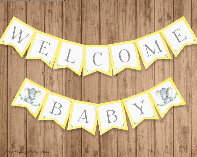 Yellow Elephant Circles 2 Toppers PRINTABLE Elephant - Etsy