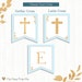 Blue God Bless Banner, PRINTABLE, Custom Banner, DIY, Baptism Decor ...