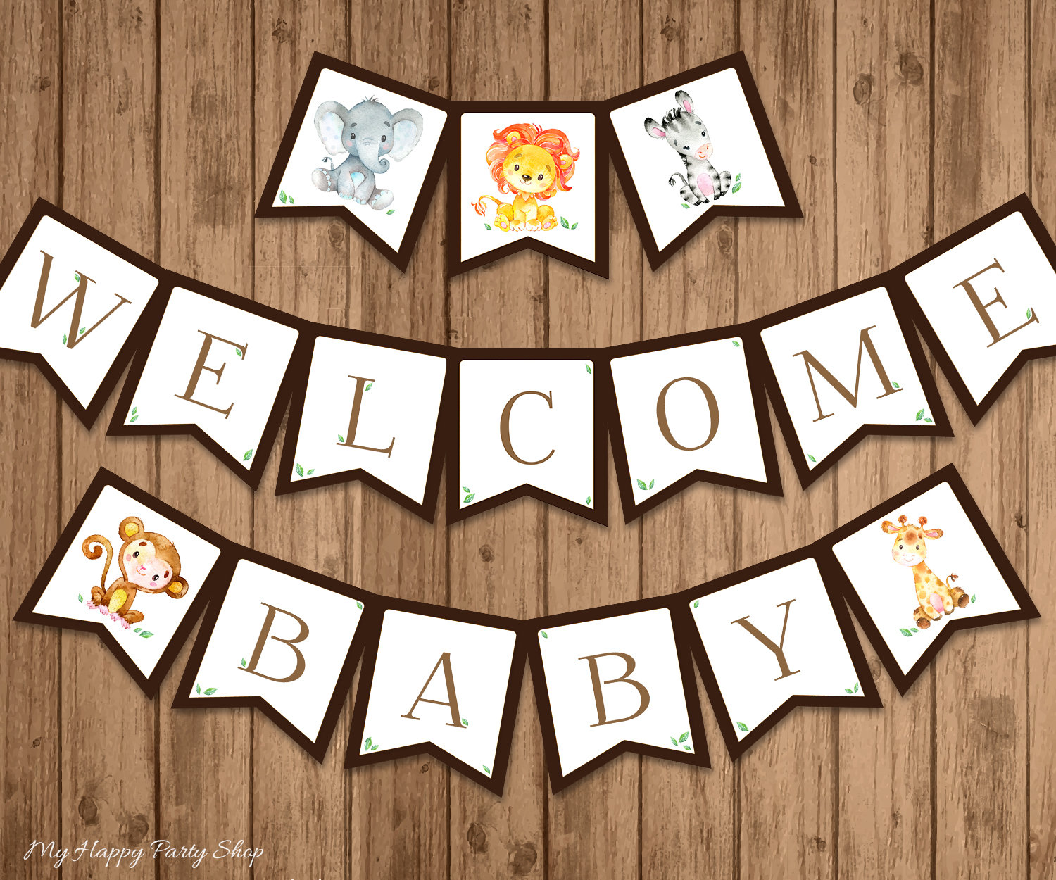 Safari Banner PRINTABLE Jungle Baby Shower Banner Welcome | Etsy