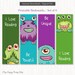 Monsters Bookmarks Printable Set of 8 Cute Monsters Books - Etsy