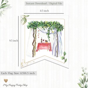 Sukkot Banner, PRINTABLE, Happy Sukkot Flag, Hebrew Jewish Holiday ...