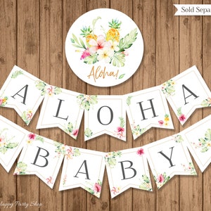 Tropical Bridal Shower Banner, PRINTABLE, Hawaiian Bride to Be Banner ...