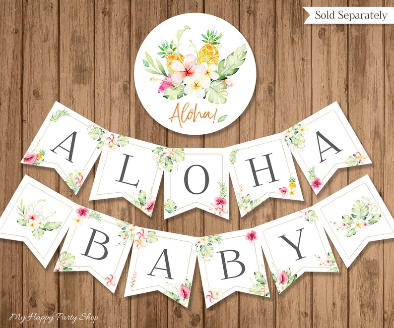 Tropical Bridal Shower Banner, PRINTABLE, Hawaiian Bride to Be Banner ...