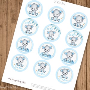 Teddy Bear Cupcake Toppers, PRINTABLE, 2" Circles, Baby Shower Decor ...