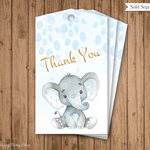 Elephant Baby Shower Bingo Card, PRINTABLE, Boy Shower Bingo Game, Blue ...