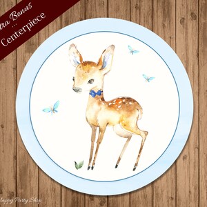 Deer Baby Shower Banner, PRINTABLE, Welcome Baby, Boy Shower, Blue Deer ...