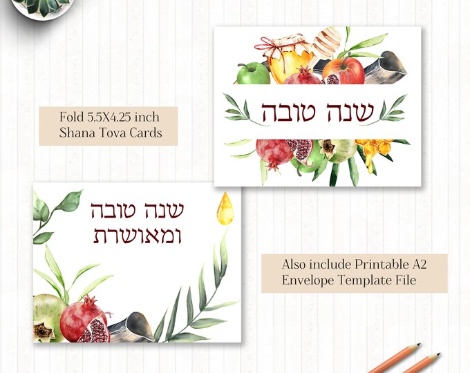 Rosh Hashanah Cards to Color. 3 Coloring Pages of Shana Tova Cards ...