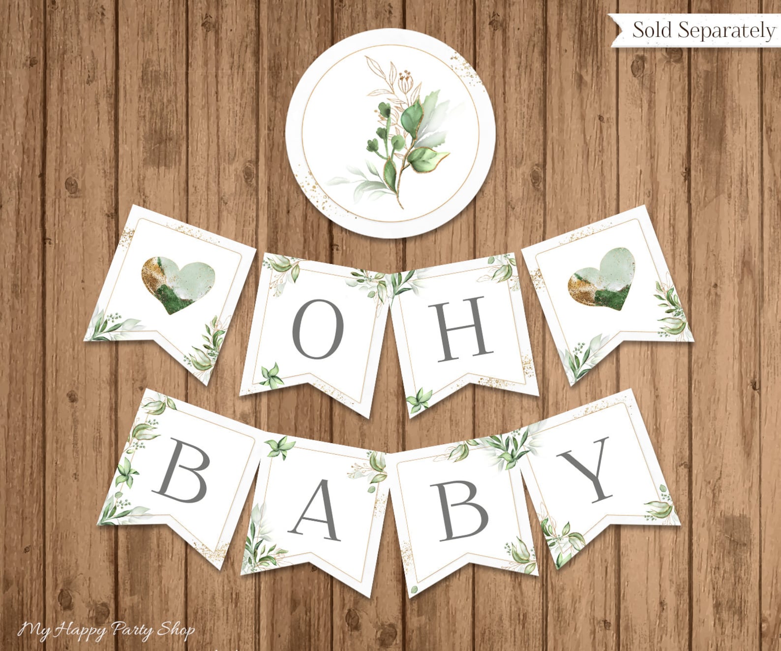 Welcome Baby Banner, PRINTABLE, Greenery Welcome Baby, Floral Baby ...
