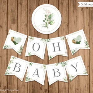 Welcome Baby Banner, PRINTABLE, Greenery Welcome Baby, Floral Baby ...