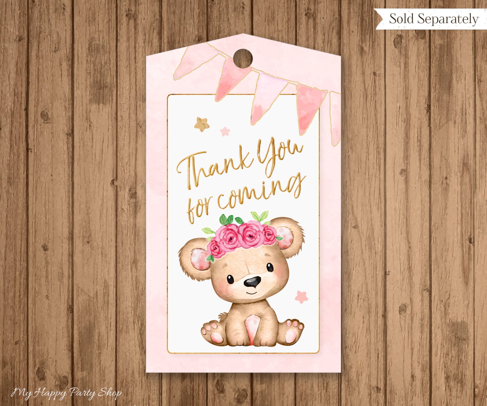 Pink Welcome Baby Banner PRINTABLE Teddy Bear Baby Shower - Etsy